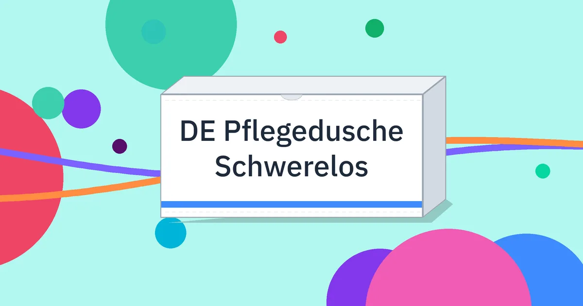Symbolbild: Packung mit der Aufschrift DE Pflegedusche Schwerelos (PZN 13987924) – Verfügbarkeit und Bezug in Apotheken in Frankfurt am Main