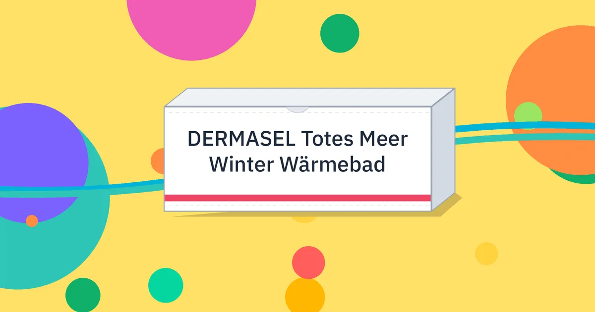 Symbolbild: Packung mit der Aufschrift DERMASEL Totes Meer Winter Wärmebad (PZN 02463307) – Verfügbarkeit und Bezug in Apotheken in Frankfurt am Main