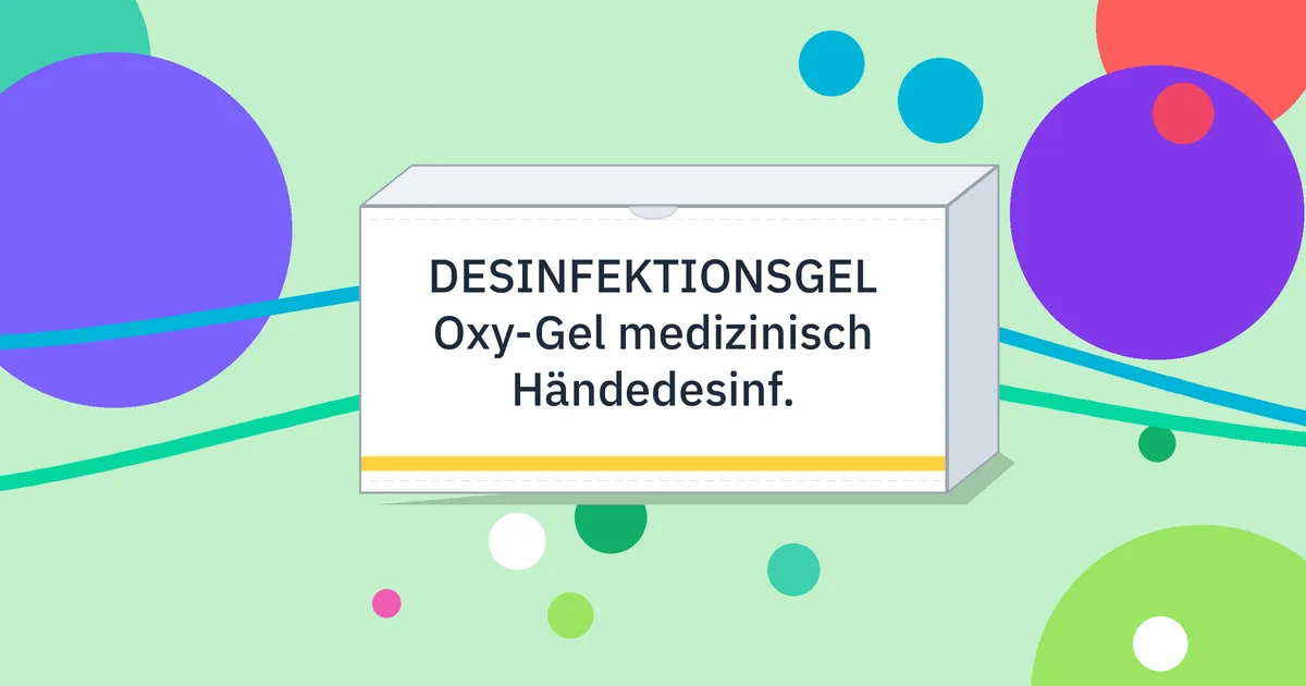 Symbolbild: Packung mit der Aufschrift DESINFEKTIONSGEL Oxy-Gel medizinisch Händedesinf. (PZN 14349686) – Verfügbarkeit und Bezug in Apotheken in Frankfurt am Main