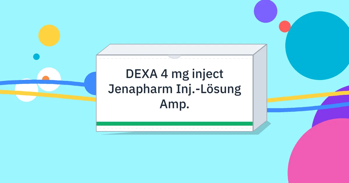 Symbolbild: Packung mit der Aufschrift DEXA 4 mg inject Jenapharm Inj.-Lösung Amp. (PZN 08704321) – Verfügbarkeit und Bezug in Apotheken in Frankfurt am Main