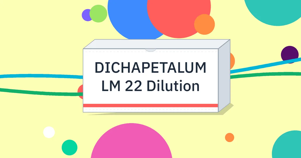 Symbolbild: Packung mit der Aufschrift DICHAPETALUM LM 22 Dilution (PZN 13464362) – Verfügbarkeit und Bezug in Apotheken in Frankfurt am Main