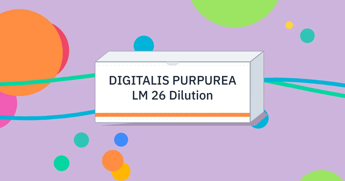 Symbolbild: Packung mit der Aufschrift DIGITALIS PURPUREA LM 26 Dilution (PZN 12842365) – Verfügbarkeit und Bezug in Apotheken in Frankfurt am Main