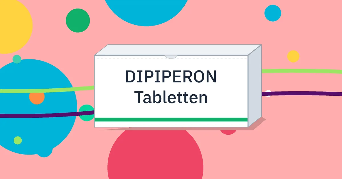 Symbolbild: Packung mit der Aufschrift DIPIPERON Tabletten (PZN 06973637) – Verfügbarkeit und Bezug in Apotheken in Frankfurt am Main
