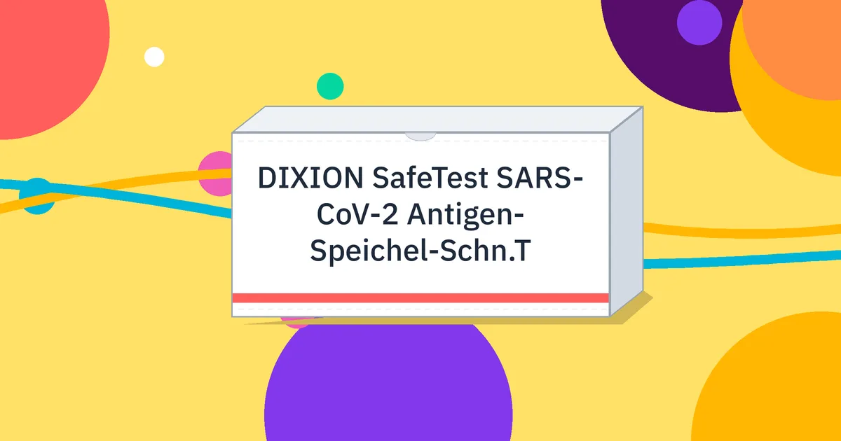 Symbolbild: Packung mit der Aufschrift DIXION SafeTest SARS-CoV-2 Antigen-Speichel-Schn.T (PZN 17384105) – Verfügbarkeit und Bezug in Apotheken in Frankfurt am Main