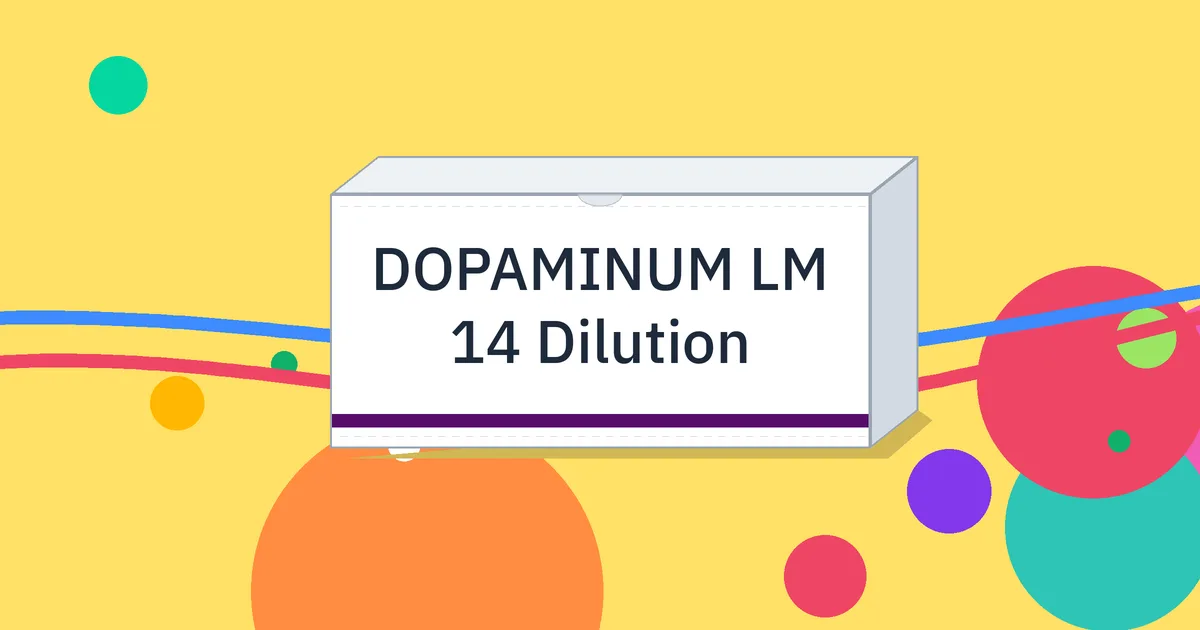 Symbolbild: Packung mit der Aufschrift DOPAMINUM LM 14 Dilution (PZN 12842684) – Verfügbarkeit und Bezug in Apotheken in Frankfurt am Main