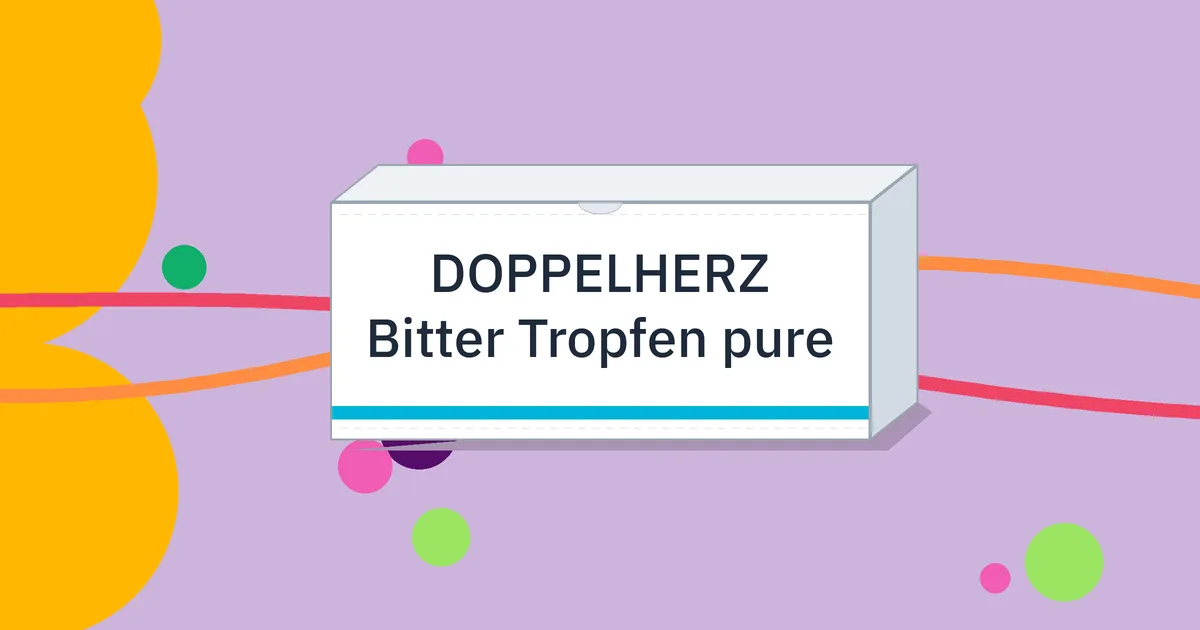 Symbolbild: Packung mit der Aufschrift DOPPELHERZ Bitter Tropfen pure (PZN 18084167) – Verfügbarkeit und Bezug in Apotheken in Frankfurt am Main
