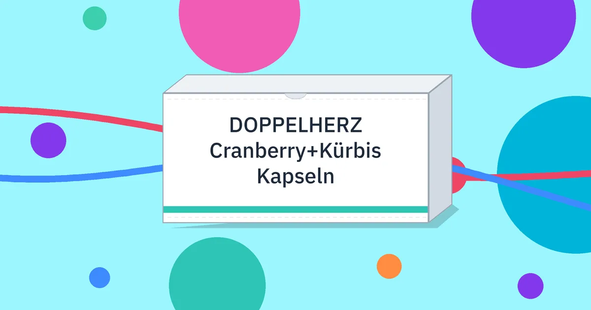 Symbolbild: Packung mit der Aufschrift DOPPELHERZ Cranberry+Kürbis Kapseln (PZN 07625074) – Verfügbarkeit und Bezug in Apotheken in Frankfurt am Main
