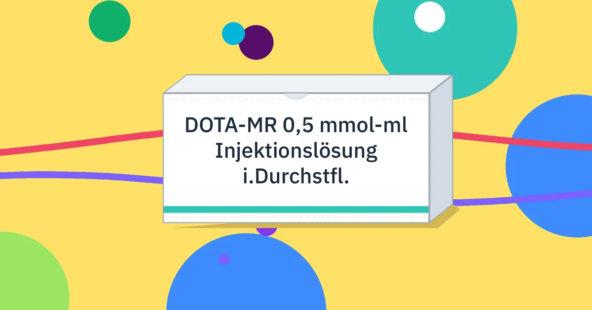 Symbolbild: Packung mit der Aufschrift DOTA-MR 0,5 mmol-ml Injektionslösung i.Durchstfl. (PZN 13354165) – Verfügbarkeit und Bezug in Apotheken in Frankfurt am Main