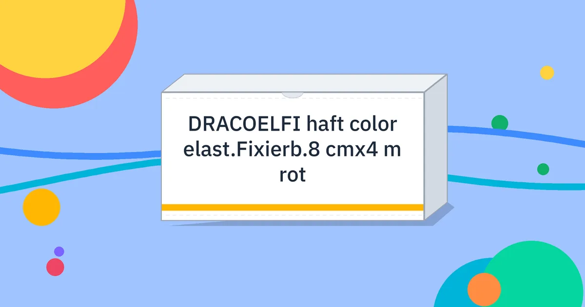 Symbolbild: Packung mit der Aufschrift DRACOELFI haft color elast.Fixierb.8 cmx4 m rot (PZN 09780241) – Verfügbarkeit und Bezug in Apotheken in Frankfurt am Main
