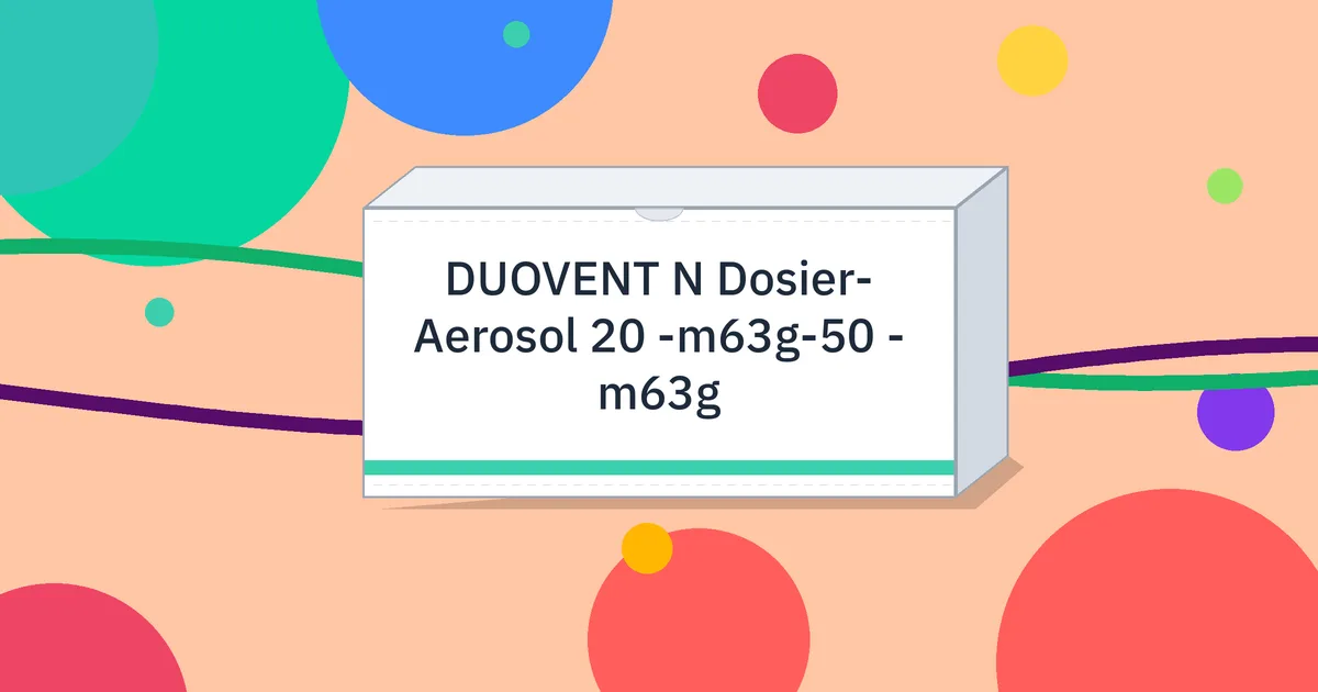 Symbolbild: Packung mit der Aufschrift DUOVENT N Dosier-Aerosol 20 -m63g-50 -m63g (PZN 17529058) – Verfügbarkeit und Bezug in Apotheken in Frankfurt am Main