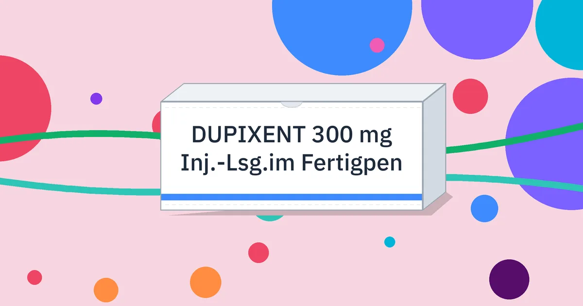Symbolbild: Packung mit der Aufschrift DUPIXENT 300 mg Inj.-Lsg.im Fertigpen (PZN 19859676) – Verfügbarkeit und Bezug in Apotheken in Frankfurt am Main