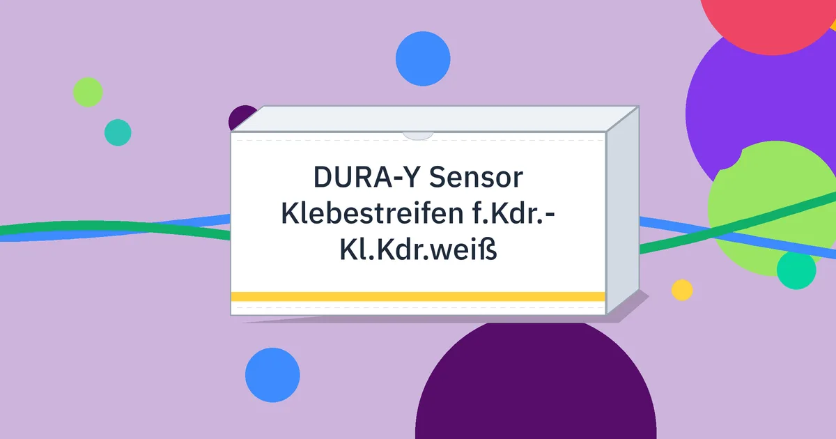 Symbolbild: Packung mit der Aufschrift DURA-Y Sensor Klebestreifen f.Kdr.-Kl.Kdr.weiß (PZN 03488568) – Verfügbarkeit und Bezug in Apotheken in Frankfurt am Main