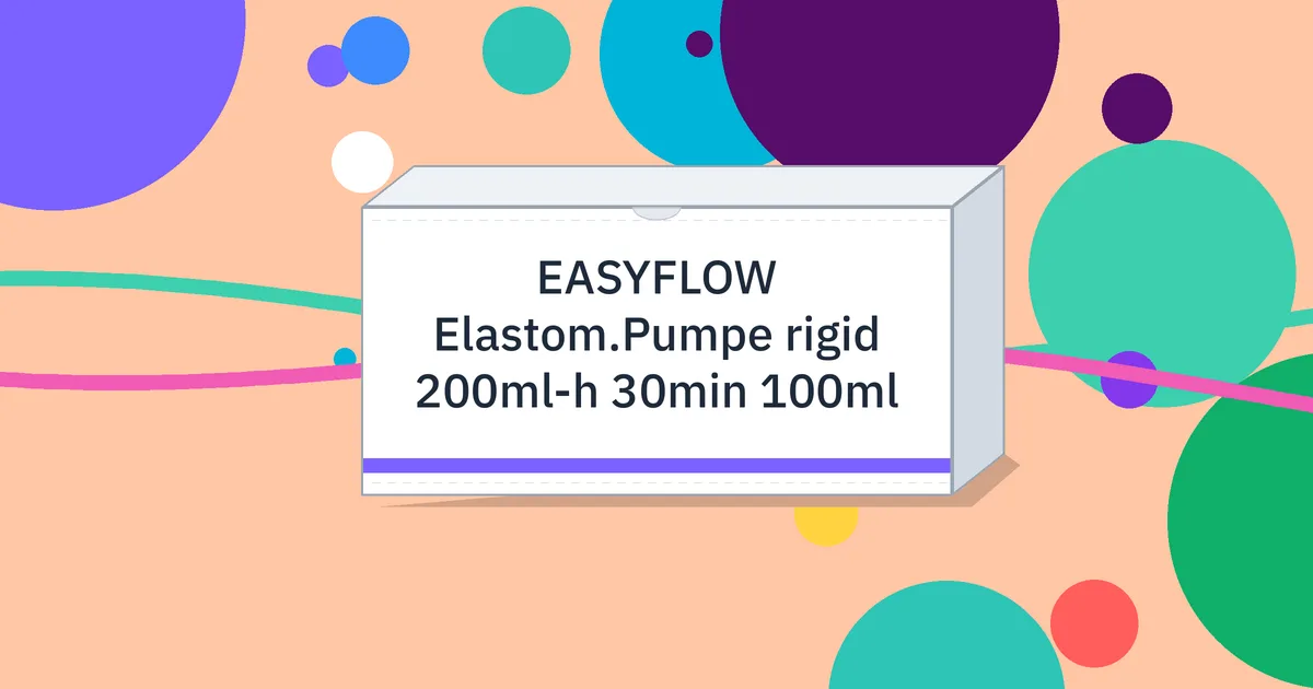 Symbolbild: Packung mit der Aufschrift EASYFLOW Elastom.Pumpe rigid 200ml-h 30min 100ml (PZN 19262820) – Verfügbarkeit und Bezug in Apotheken in Frankfurt am Main