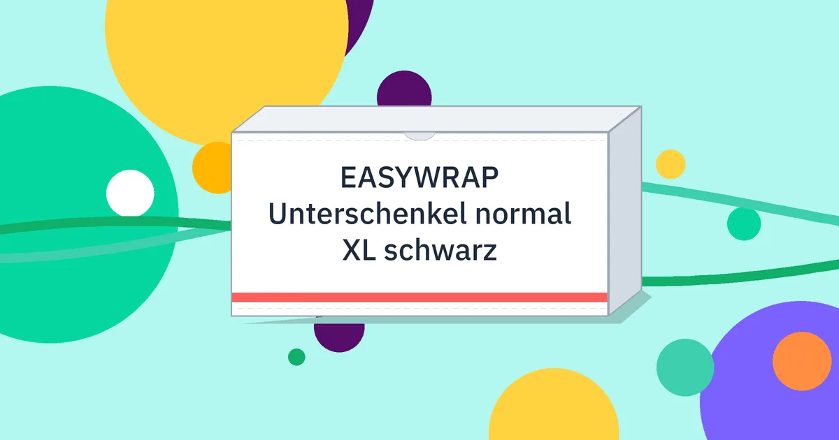 Symbolbild: Packung mit der Aufschrift EASYWRAP Unterschenkel normal XL schwarz (PZN 18748199) – Verfügbarkeit und Bezug in Apotheken in Frankfurt am Main
