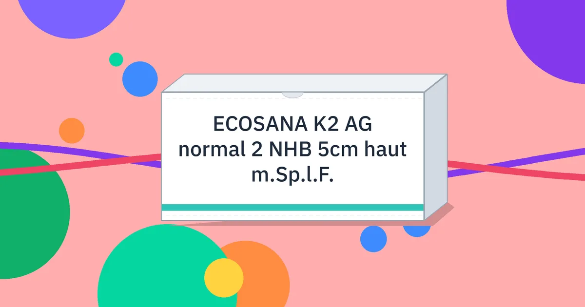 Symbolbild: Packung mit der Aufschrift ECOSANA K2 AG normal 2 NHB 5cm haut m.Sp.l.F. (PZN 10956679) – Verfügbarkeit und Bezug in Apotheken in Frankfurt am Main
