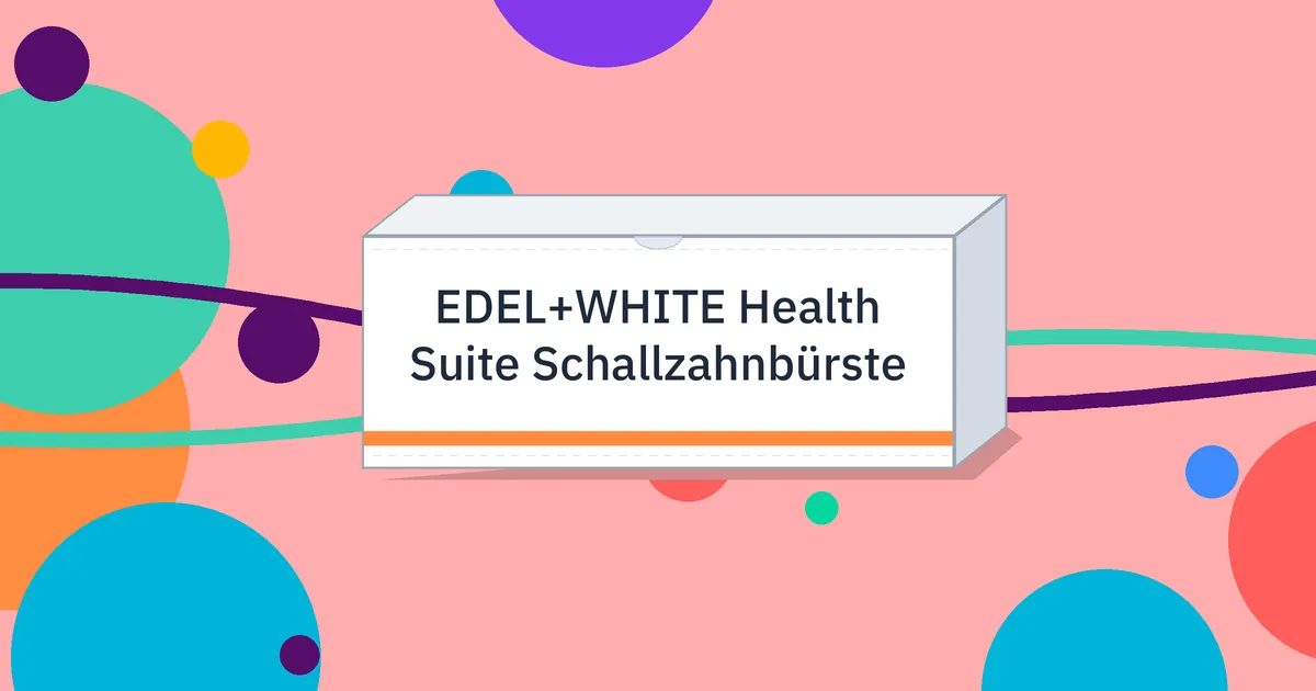 Symbolbild: Packung mit der Aufschrift EDEL+WHITE Health Suite Schallzahnbürste (PZN 19239488) – Verfügbarkeit und Bezug in Apotheken in Frankfurt am Main