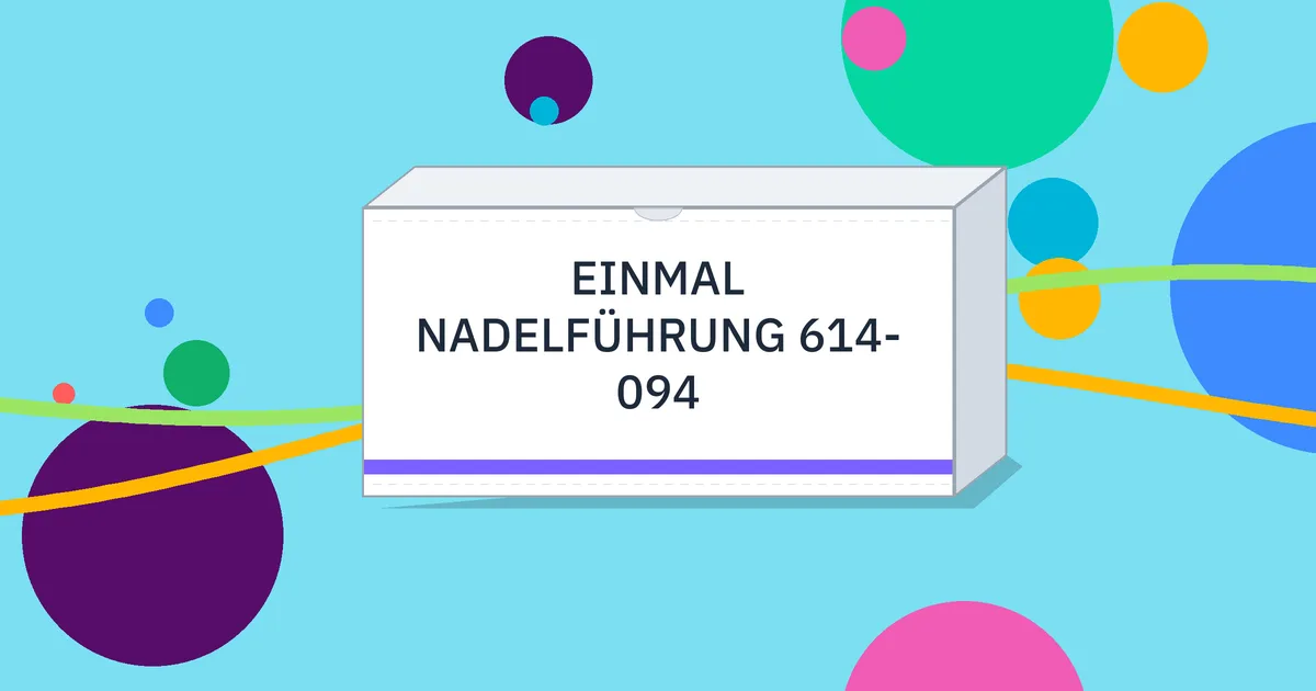 Symbolbild: Packung mit der Aufschrift EINMAL NADELFÜHRUNG 614-094 (PZN 16258404) – Verfügbarkeit und Bezug in Apotheken in Frankfurt am Main