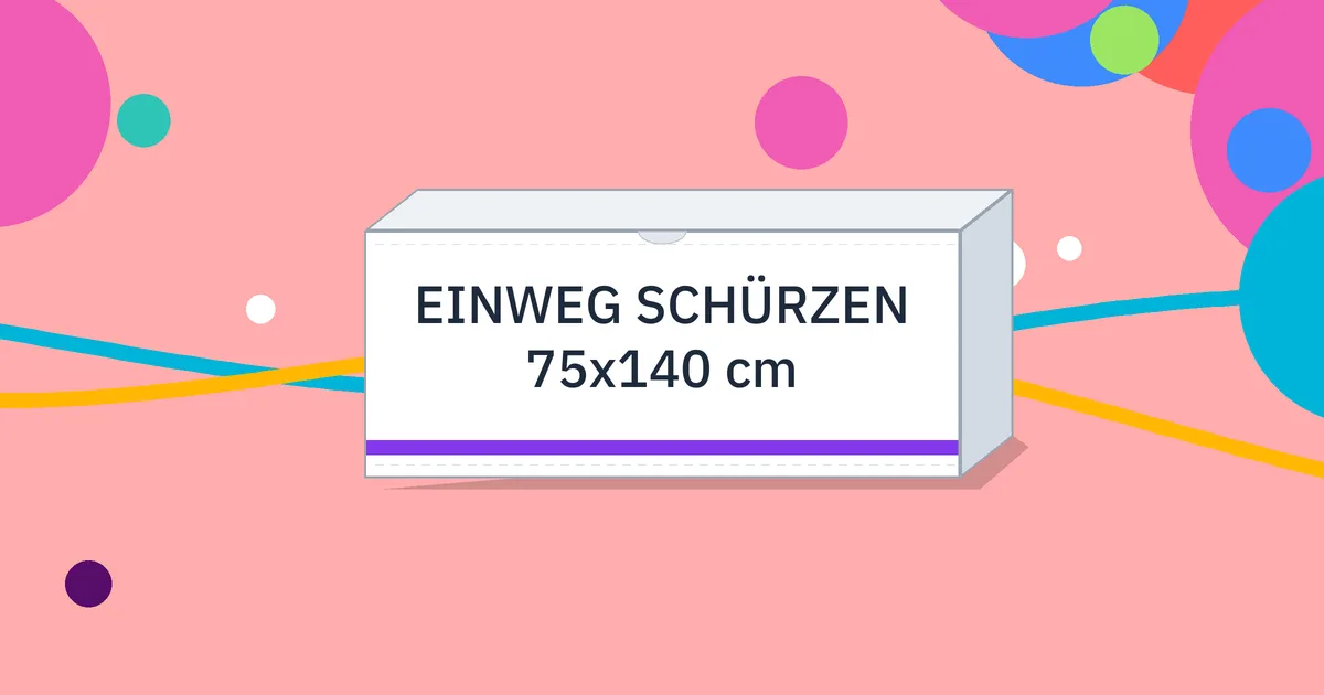 Symbolbild: Packung mit der Aufschrift EINWEG SCHÜRZEN 75x140 cm (PZN 10075849) – Verfügbarkeit und Bezug in Apotheken in Frankfurt am Main