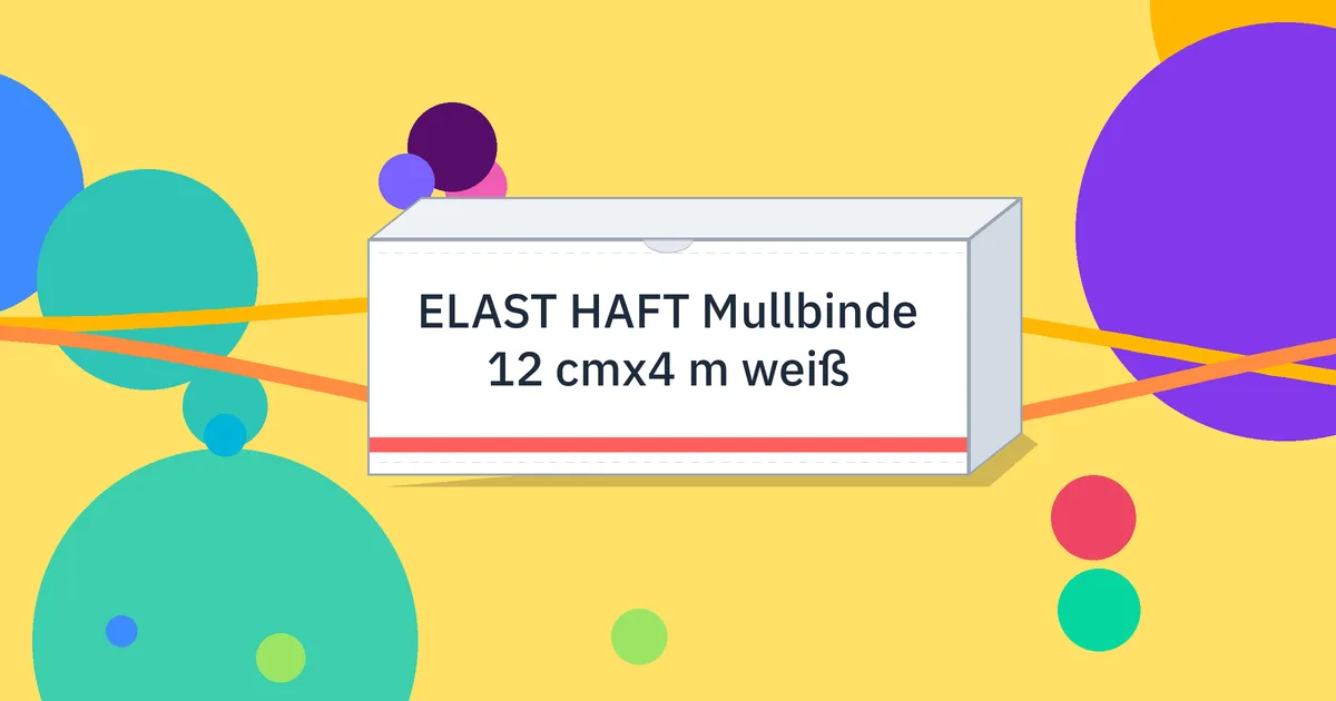 Symbolbild: Packung mit der Aufschrift ELAST HAFT Mullbinde 12 cmx4 m weiß (PZN 10810094) – Verfügbarkeit und Bezug in Apotheken in Frankfurt am Main
