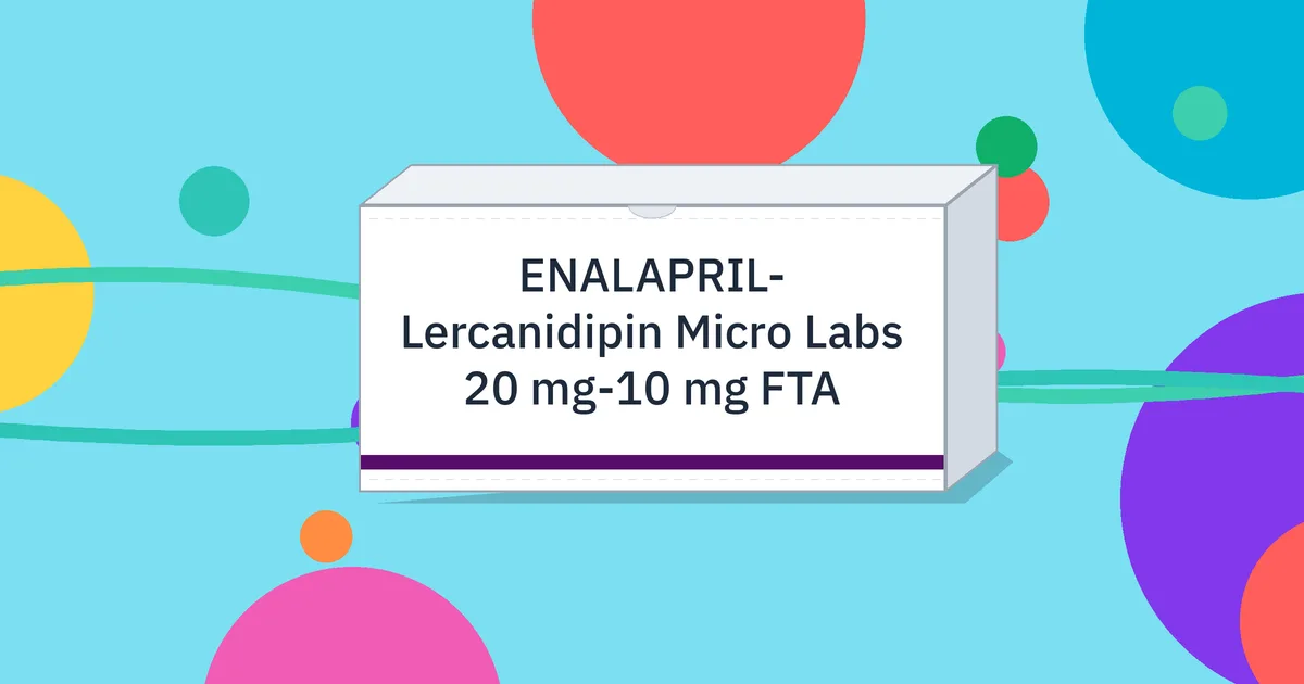 Symbolbild: Packung mit der Aufschrift ENALAPRIL-Lercanidipin Micro Labs 20 mg-10 mg FTA (PZN 15996643) – Verfügbarkeit und Bezug in Apotheken in Frankfurt am Main