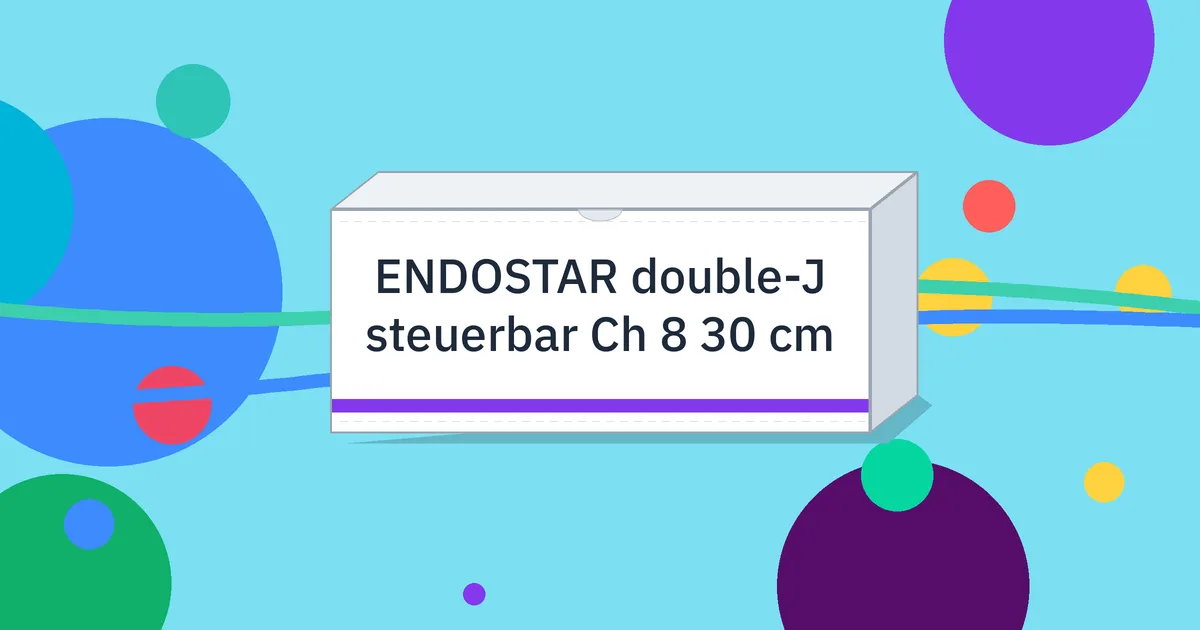 Symbolbild: Packung mit der Aufschrift ENDOSTAR double-J steuerbar Ch 8 30 cm (PZN 00440124) – Verfügbarkeit und Bezug in Apotheken in Frankfurt am Main