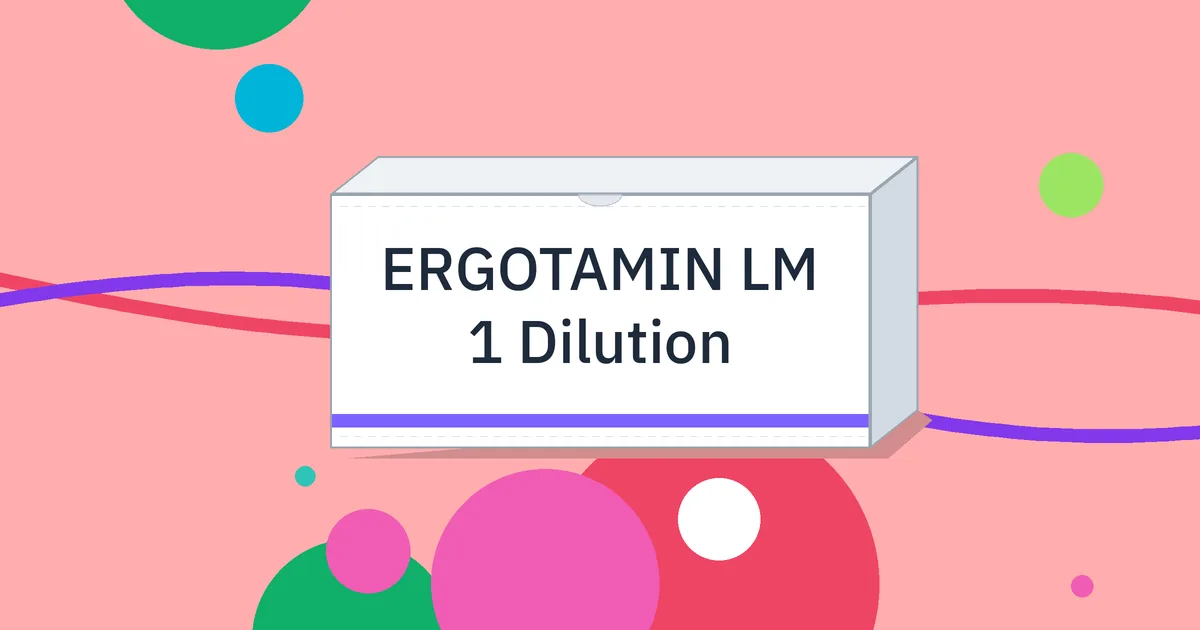 Symbolbild: Packung mit der Aufschrift ERGOTAMIN LM 1 Dilution (PZN 12844720) – Verfügbarkeit und Bezug in Apotheken in Frankfurt am Main