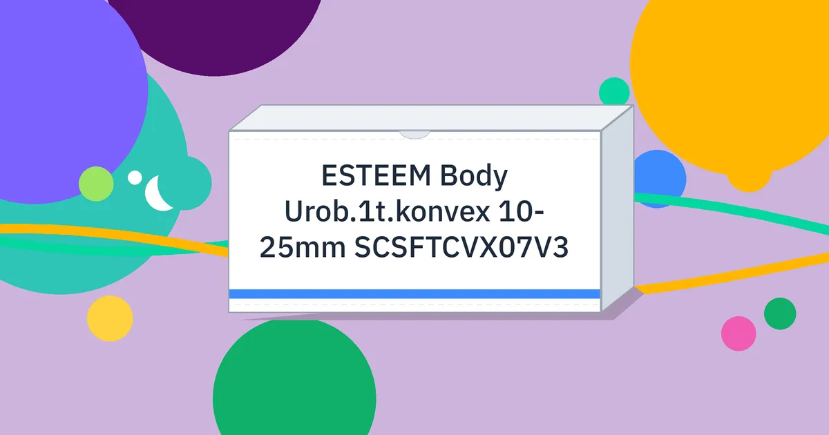 Symbolbild: Packung mit der Aufschrift ESTEEM Body Urob.1t.konvex 10-25mm SCSFTCVX07V3 (PZN 18838525) – Verfügbarkeit und Bezug in Apotheken in Frankfurt am Main