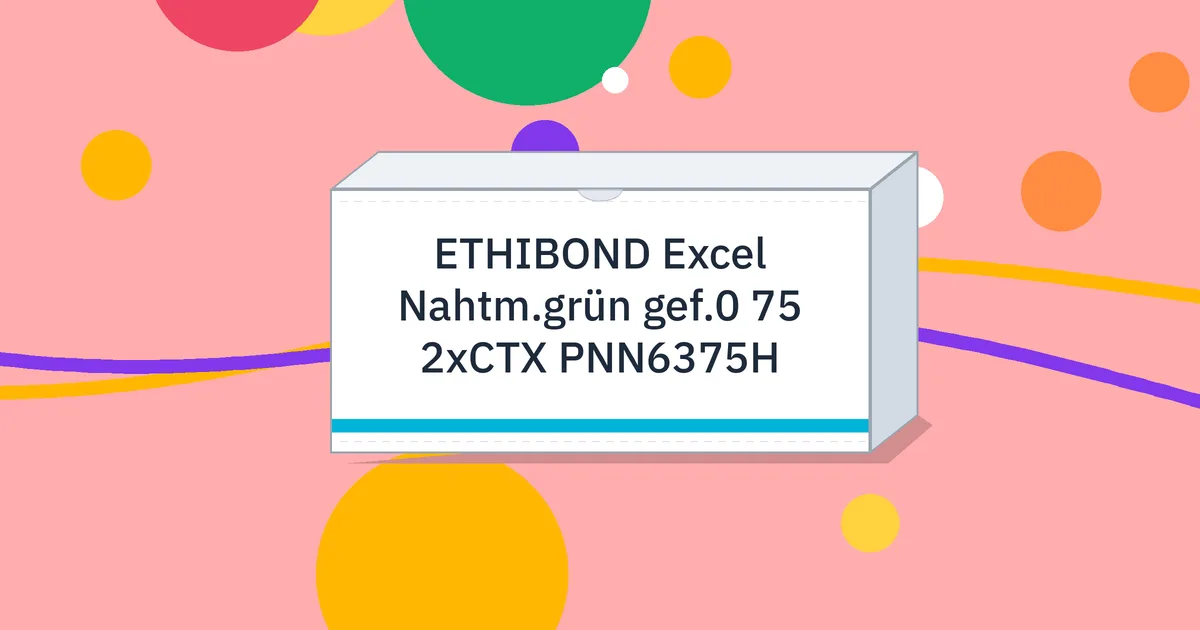 Symbolbild: Packung mit der Aufschrift ETHIBOND Excel Nahtm.grün gef.0 75 2xCTX PNN6375H (PZN 20911241) – Verfügbarkeit und Bezug in Apotheken in Frankfurt am Main