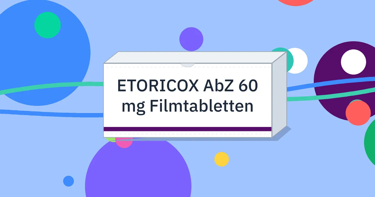 Symbolbild: Packung mit der Aufschrift ETORICOX AbZ 60 mg Filmtabletten (PZN 12380953) – Verfügbarkeit und Bezug in Apotheken in Frankfurt am Main