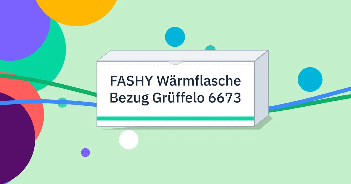 Symbolbild: Packung mit der Aufschrift FASHY Wärmflasche Bezug Grüffelo 6673 (PZN 11852427) – Verfügbarkeit und Bezug in Apotheken in Frankfurt am Main