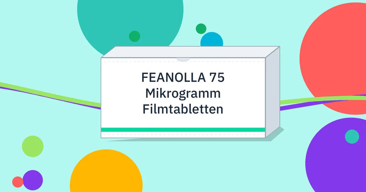 Symbolbild: Packung mit der Aufschrift FEANOLLA 75 Mikrogramm Filmtabletten (PZN 03080637) – Verfügbarkeit und Bezug in Apotheken in Frankfurt am Main