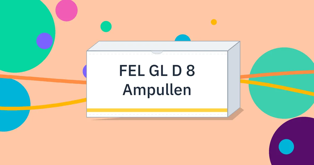 Symbolbild: Packung mit der Aufschrift FEL GL D 8 Ampullen (PZN 04618139) – Verfügbarkeit und Bezug in Apotheken in Frankfurt am Main
