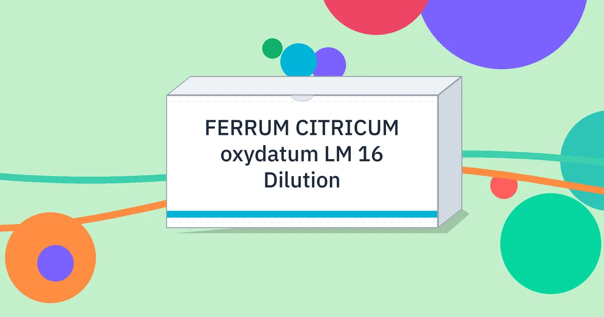 Symbolbild: Packung mit der Aufschrift FERRUM CITRICUM oxydatum LM 16 Dilution (PZN 12848497) – Verfügbarkeit und Bezug in Apotheken in Frankfurt am Main