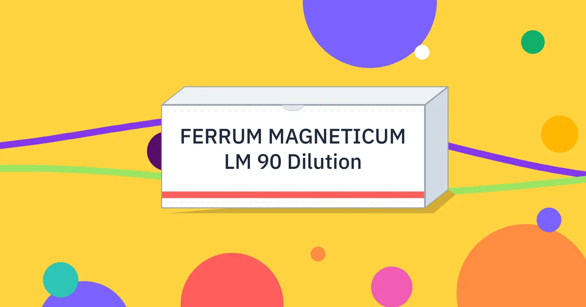 Symbolbild: Packung mit der Aufschrift FERRUM MAGNETICUM LM 90 Dilution (PZN 12850123) – Verfügbarkeit und Bezug in Apotheken in Frankfurt am Main
