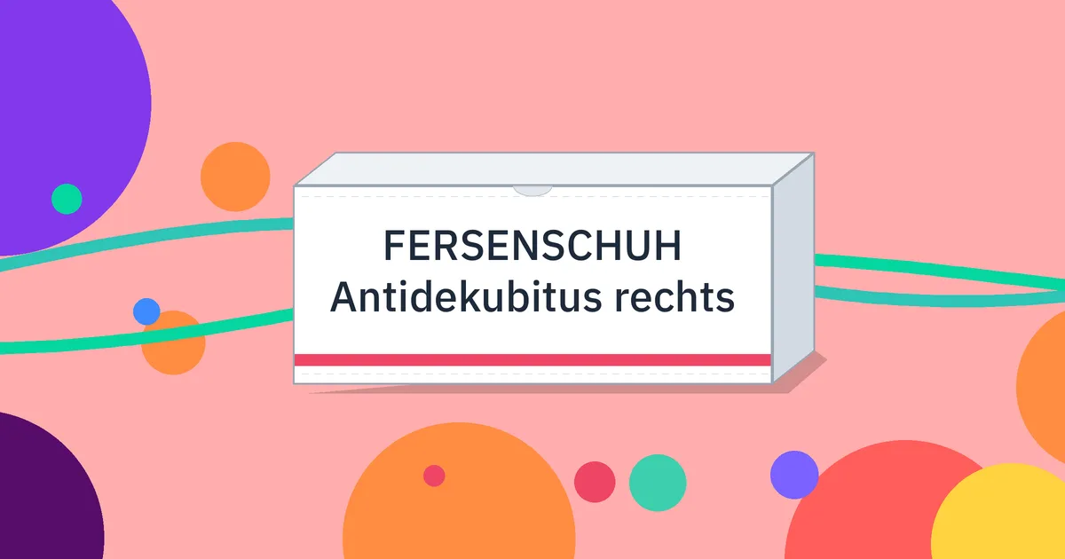 Symbolbild: Packung mit der Aufschrift FERSENSCHUH Antidekubitus rechts (PZN 00460983) – Verfügbarkeit und Bezug in Apotheken in Frankfurt am Main