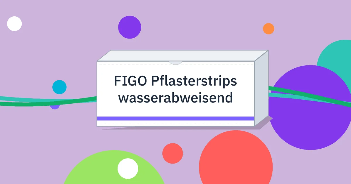 Symbolbild: Packung mit der Aufschrift FIGO Pflasterstrips wasserabweisend (PZN 10088131) – Verfügbarkeit und Bezug in Apotheken in Frankfurt am Main