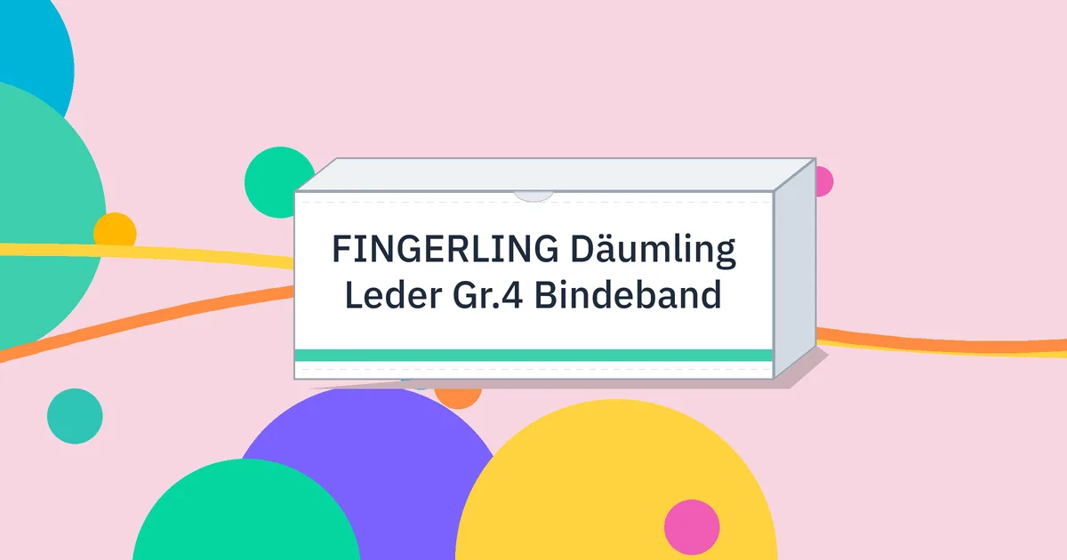 Symbolbild: Packung mit der Aufschrift FINGERLING Däumling Leder Gr.4 Bindeband (PZN 01726822) – Verfügbarkeit und Bezug in Apotheken in Frankfurt am Main