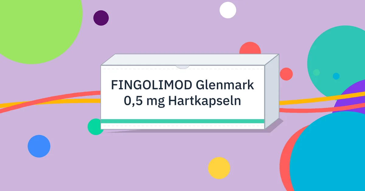 Symbolbild: Packung mit der Aufschrift FINGOLIMOD Glenmark 0,5 mg Hartkapseln (PZN 17305258) – Verfügbarkeit und Bezug in Apotheken in Frankfurt am Main