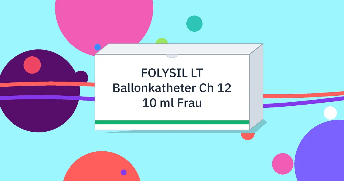 Symbolbild: Packung mit der Aufschrift FOLYSIL LT Ballonkatheter Ch 12 10 ml Frau (PZN 16514209) – Verfügbarkeit und Bezug in Apotheken in Frankfurt am Main