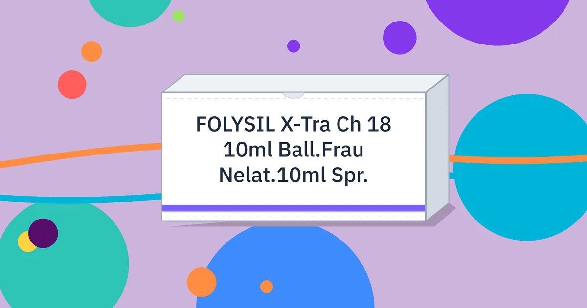 Symbolbild: Packung mit der Aufschrift FOLYSIL X-Tra Ch 18 10ml Ball.Frau Nelat.10ml Spr. (PZN 17998416) – Verfügbarkeit und Bezug in Apotheken in Frankfurt am Main