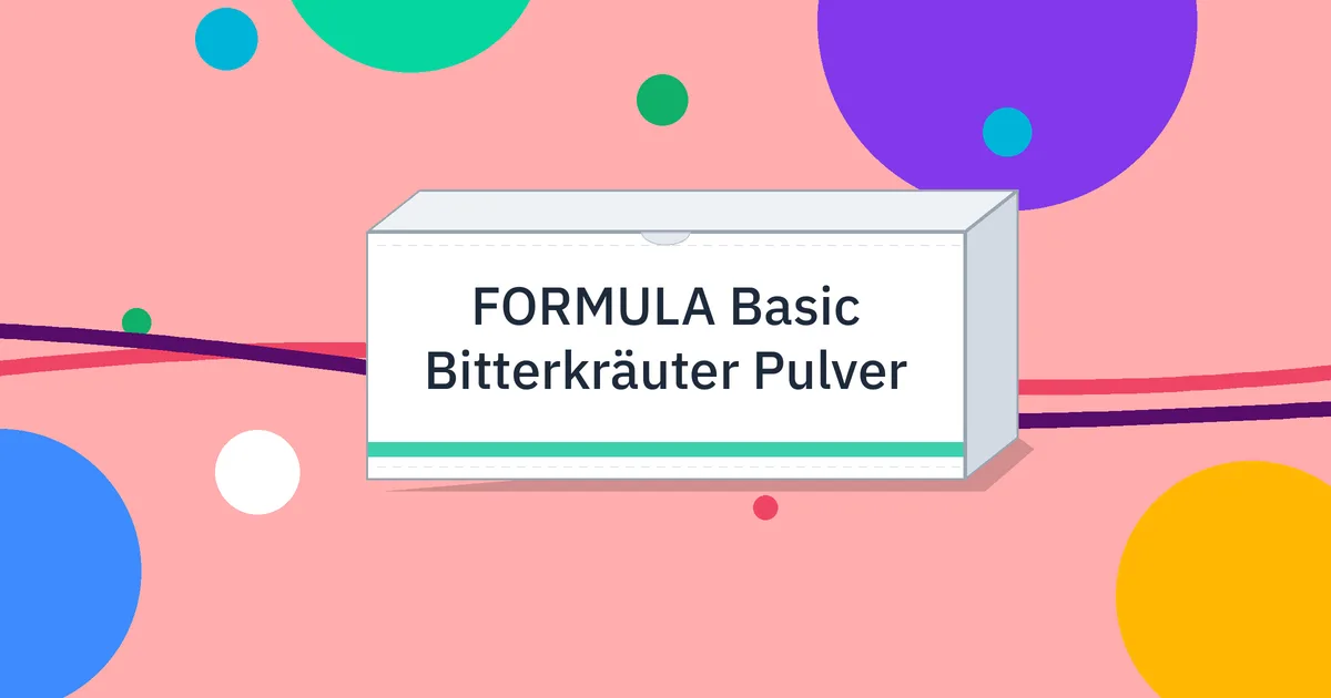Symbolbild: Packung mit der Aufschrift FORMULA Basic Bitterkräuter Pulver (PZN 10102115) – Verfügbarkeit und Bezug in Apotheken in Frankfurt am Main