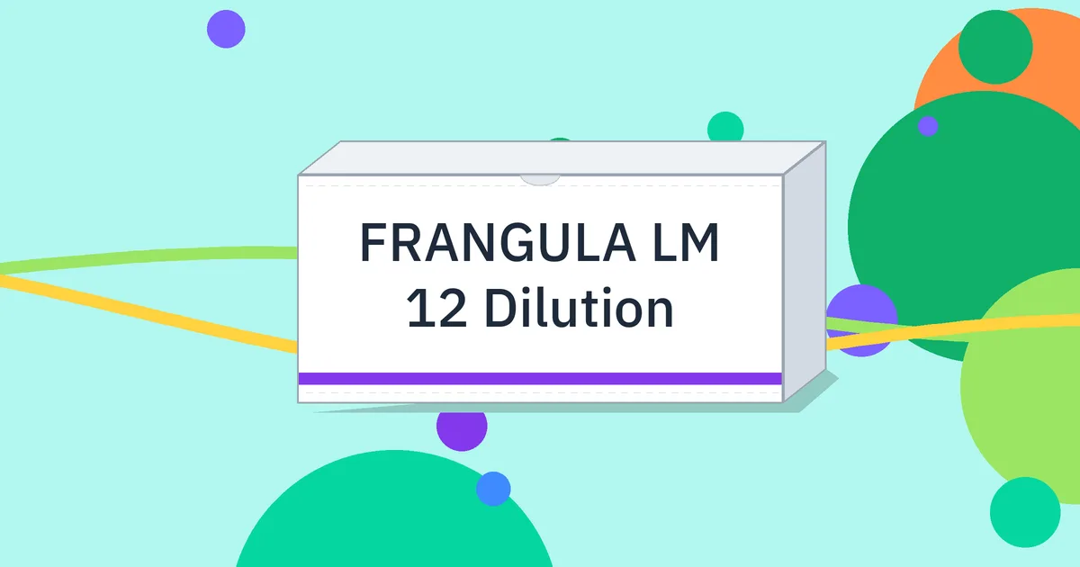 Symbolbild: Packung mit der Aufschrift FRANGULA LM 12 Dilution (PZN 12874394) – Verfügbarkeit und Bezug in Apotheken in Frankfurt am Main