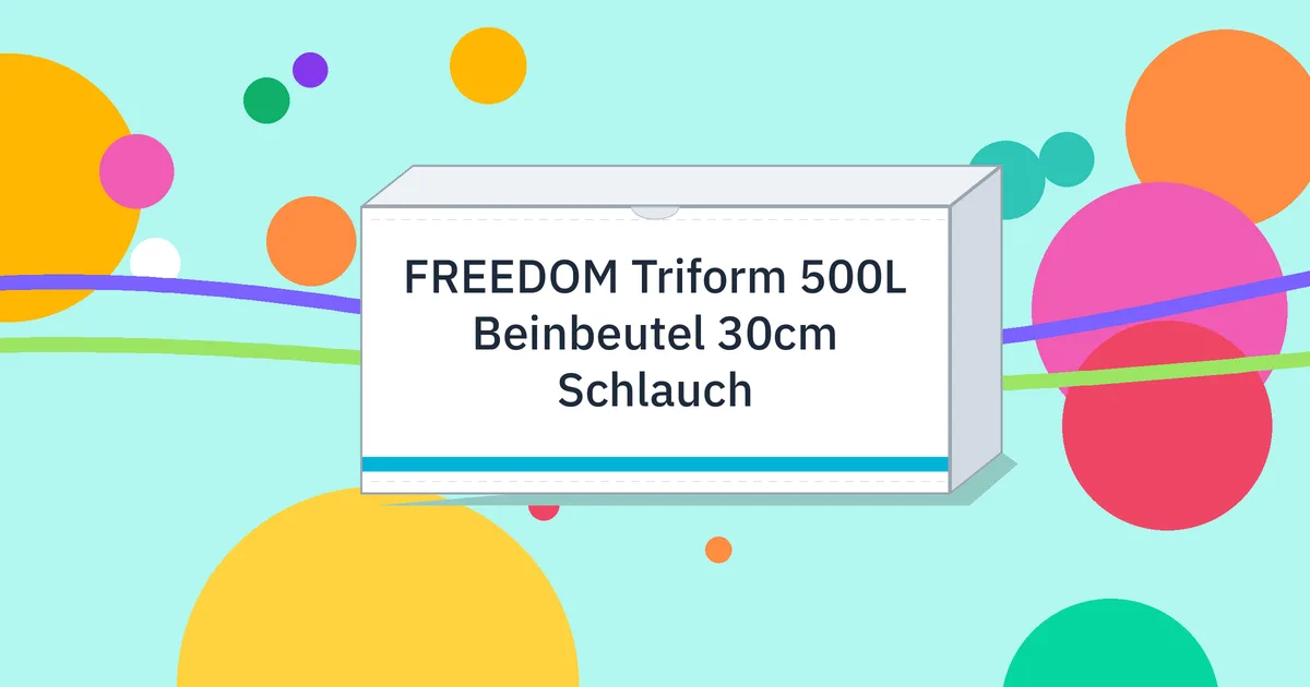 Symbolbild: Packung mit der Aufschrift FREEDOM Triform 500L Beinbeutel 30cm Schlauch (PZN 04177623) – Verfügbarkeit und Bezug in Apotheken in Frankfurt am Main