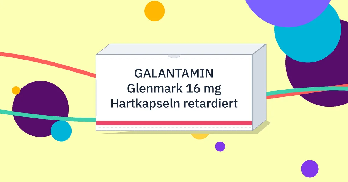Symbolbild: Packung mit der Aufschrift GALANTAMIN Glenmark 16 mg Hartkapseln retardiert (PZN 14135465) – Verfügbarkeit und Bezug in Apotheken in Frankfurt am Main