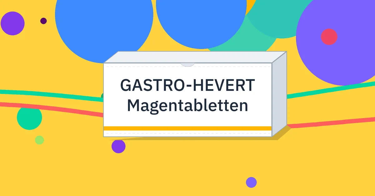 Symbolbild: Packung mit der Aufschrift GASTRO-HEVERT Magentabletten (PZN 04947328) – Verfügbarkeit und Bezug in Apotheken in Frankfurt am Main