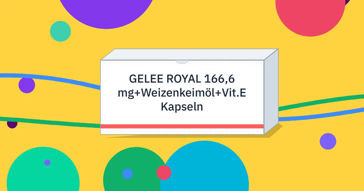 Symbolbild: Packung mit der Aufschrift GELEE ROYAL 166,6 mg+Weizenkeimöl+Vit.E Kapseln (PZN 16590185) – Verfügbarkeit und Bezug in Apotheken in Frankfurt am Main