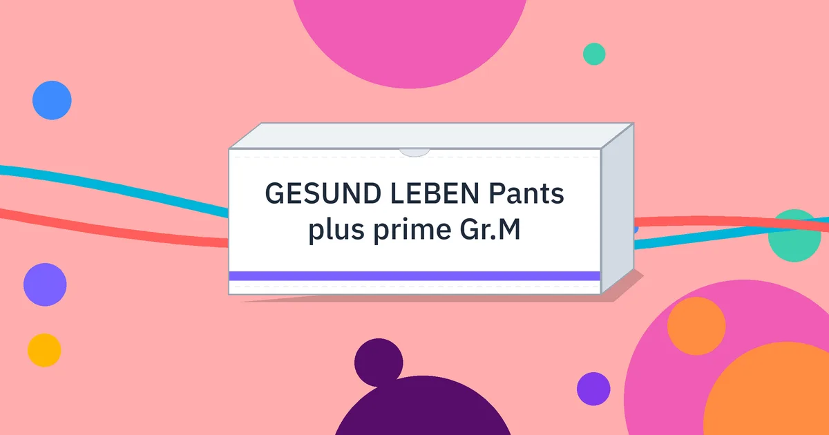 Symbolbild: Packung mit der Aufschrift GESUND LEBEN Pants plus prime Gr.M (PZN 12638216) – Verfügbarkeit und Bezug in Apotheken in Frankfurt am Main