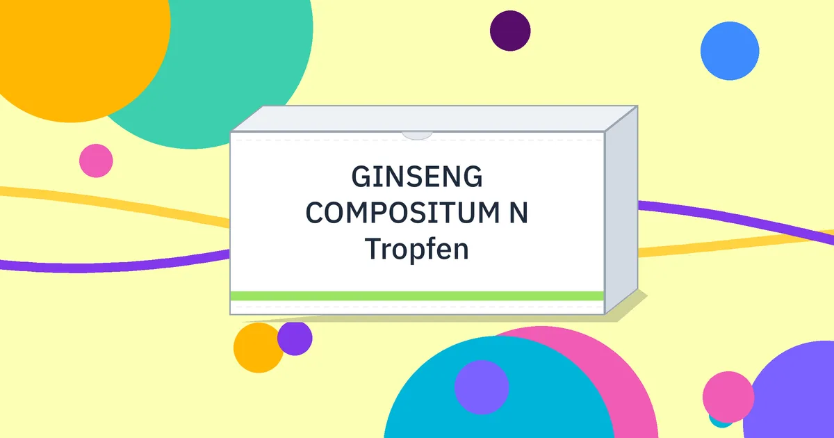 Symbolbild: Packung mit der Aufschrift GINSENG COMPOSITUM N Tropfen (PZN 00738898) – Verfügbarkeit und Bezug in Apotheken in Frankfurt am Main