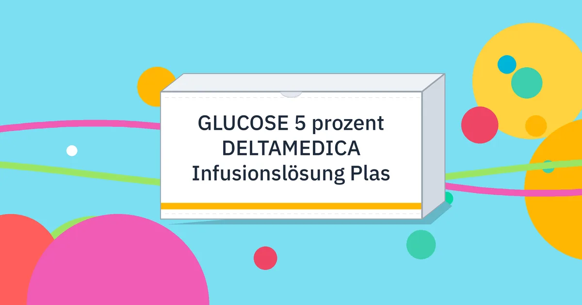 Symbolbild: Packung mit der Aufschrift GLUCOSE 5 prozent DELTAMEDICA Infusionslösung Plas (PZN 04929164) – Verfügbarkeit und Bezug in Apotheken in Frankfurt am Main