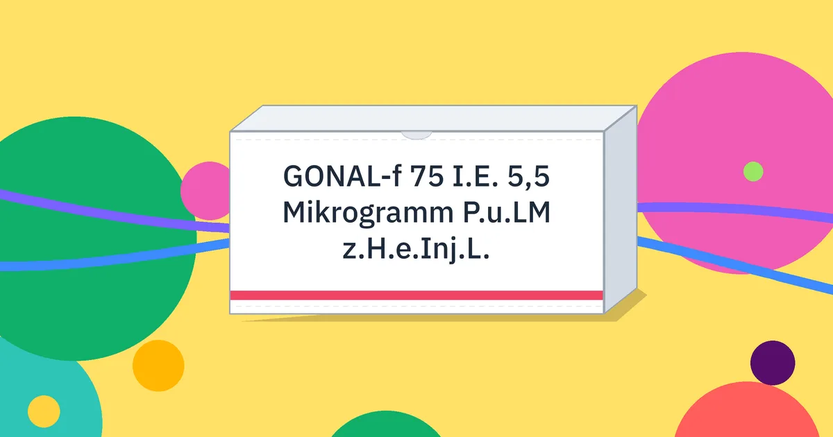 Symbolbild: Packung mit der Aufschrift GONAL-f 75 I.E. 5,5 Mikrogramm P.u.LM z.H.e.Inj.L. (PZN 16613354) – Verfügbarkeit und Bezug in Apotheken in Frankfurt am Main